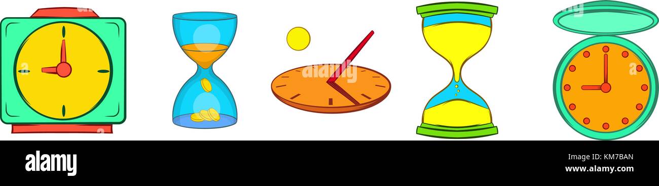 Clock icon set, cartoon style Stock Vector Image & Art - Alamy