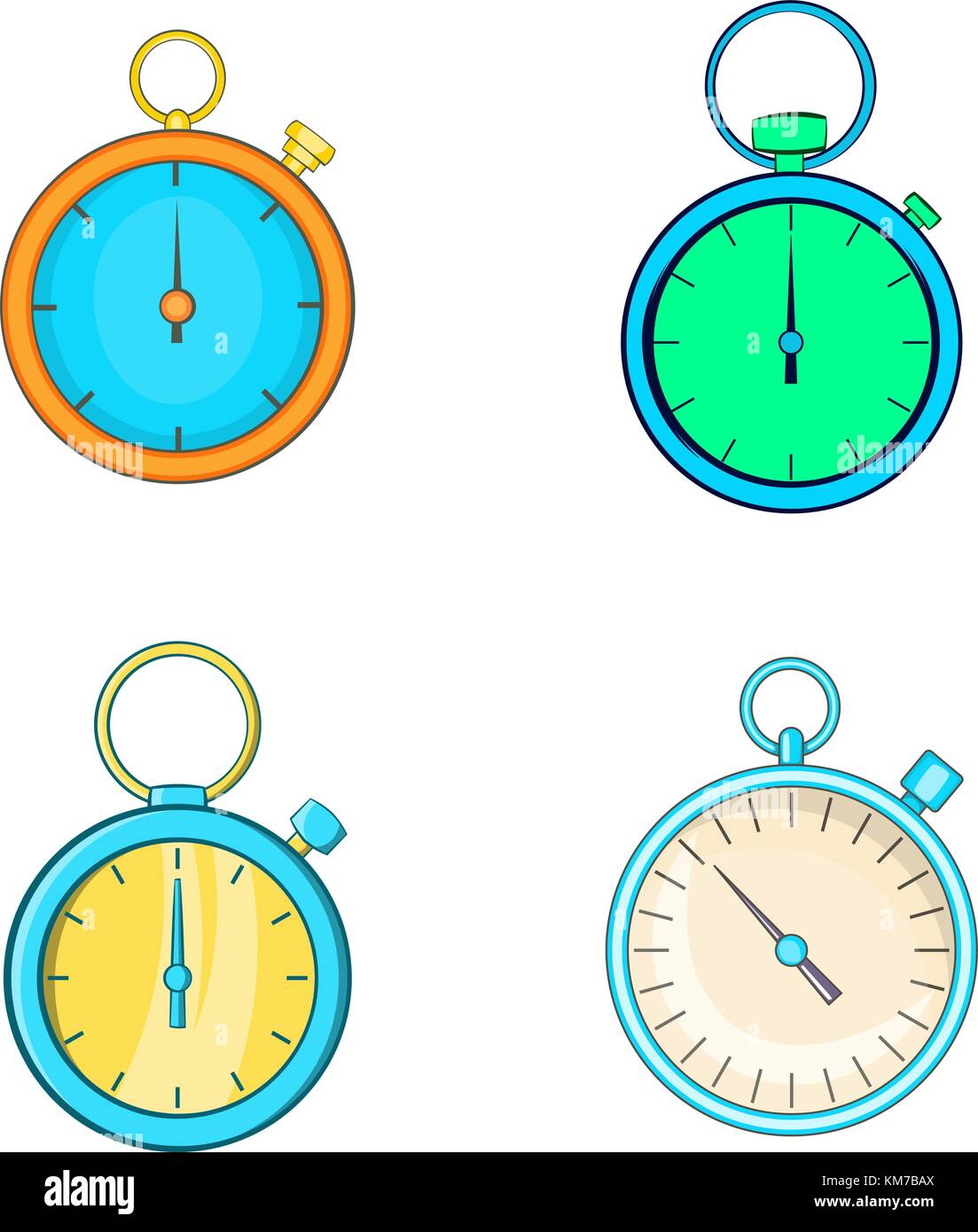 Stopwatch icon set, cartoon style Stock Vector Image & Art - Alamy