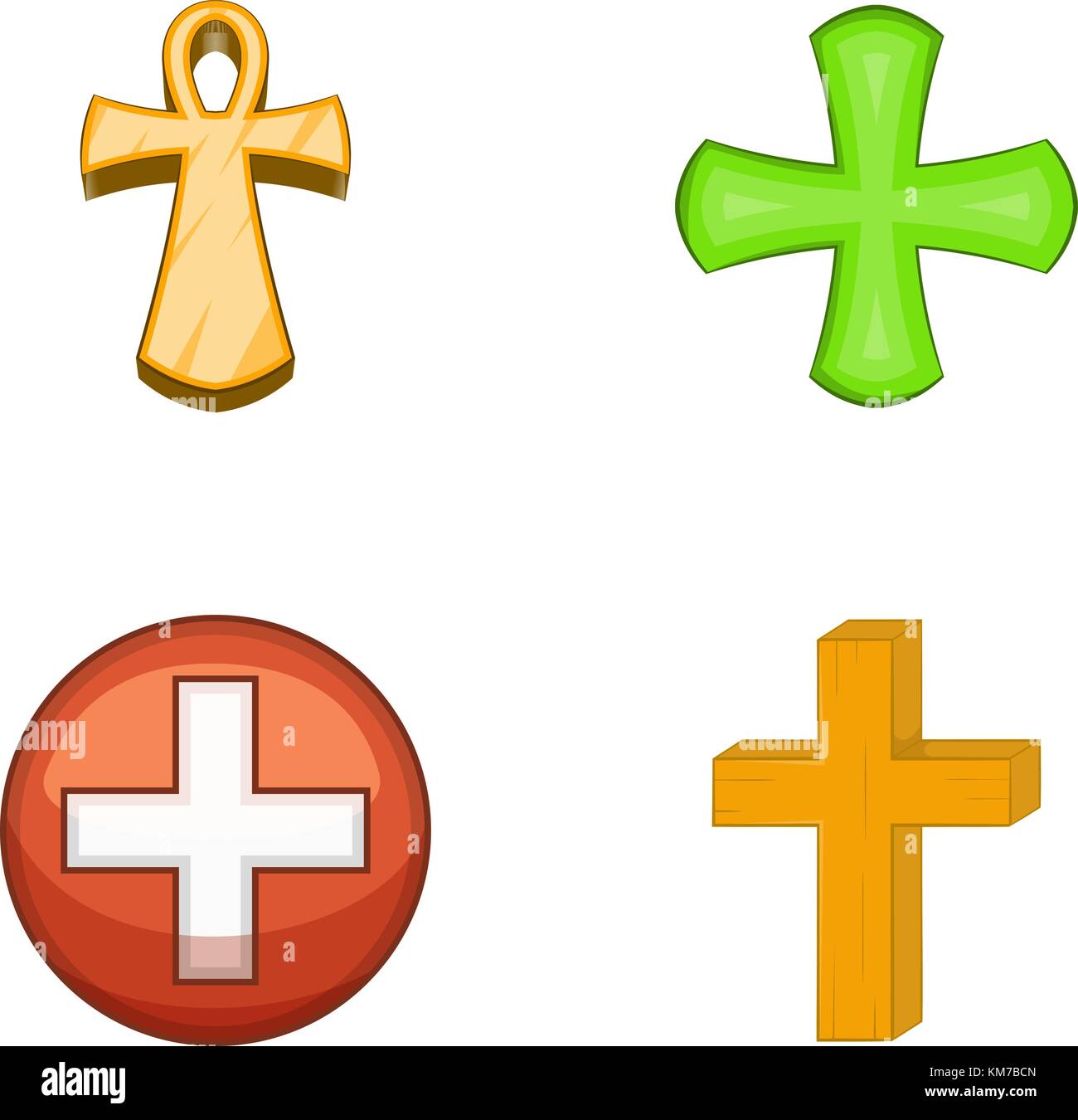 Cross icon set, cartoon style Stock Vector Image & Art - Alamy