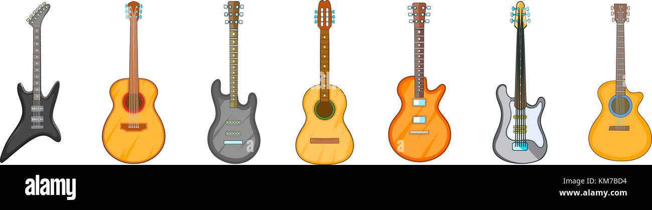 Guitar icon set, cartoon style Stock Vector Image & Art - Alamy