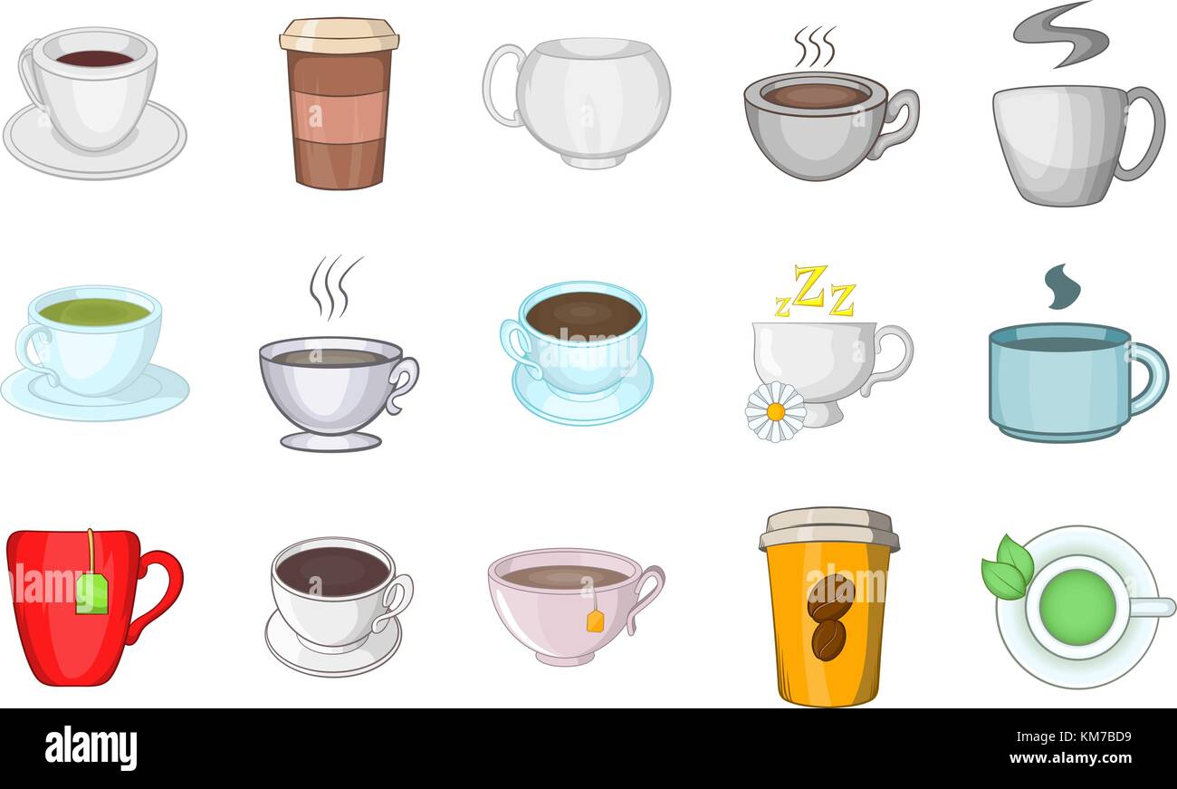 Cup icon set, cartoon style Stock Vector Image & Art - Alamy
