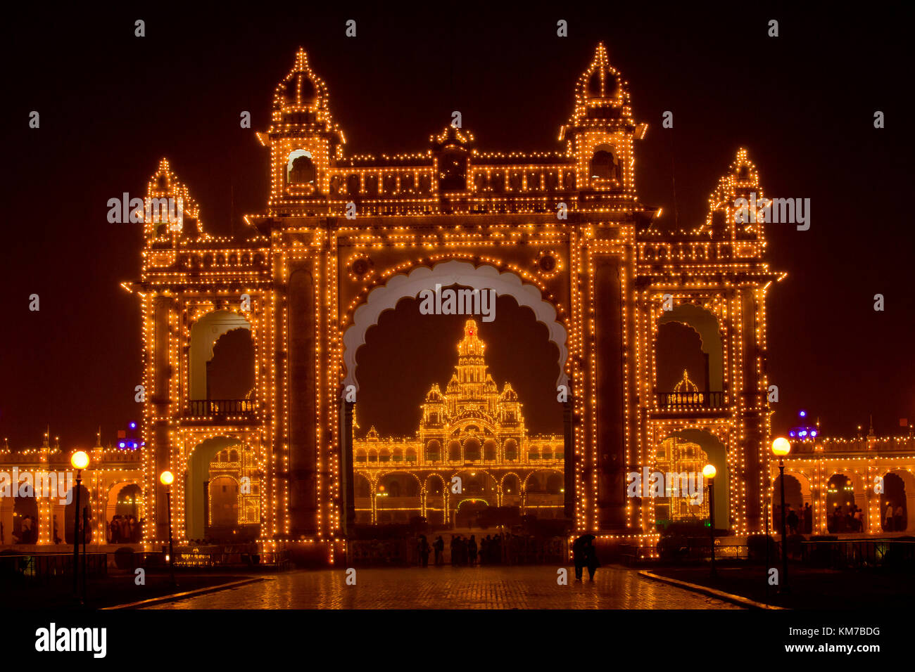 Mysore Palace at night, Mysore, Karnataka, India Stock Photo - Alamy