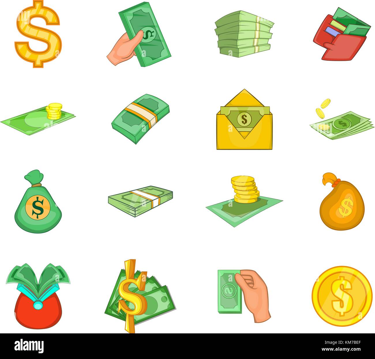 Dollar icon set, cartoon style Stock Vector Image & Art - Alamy