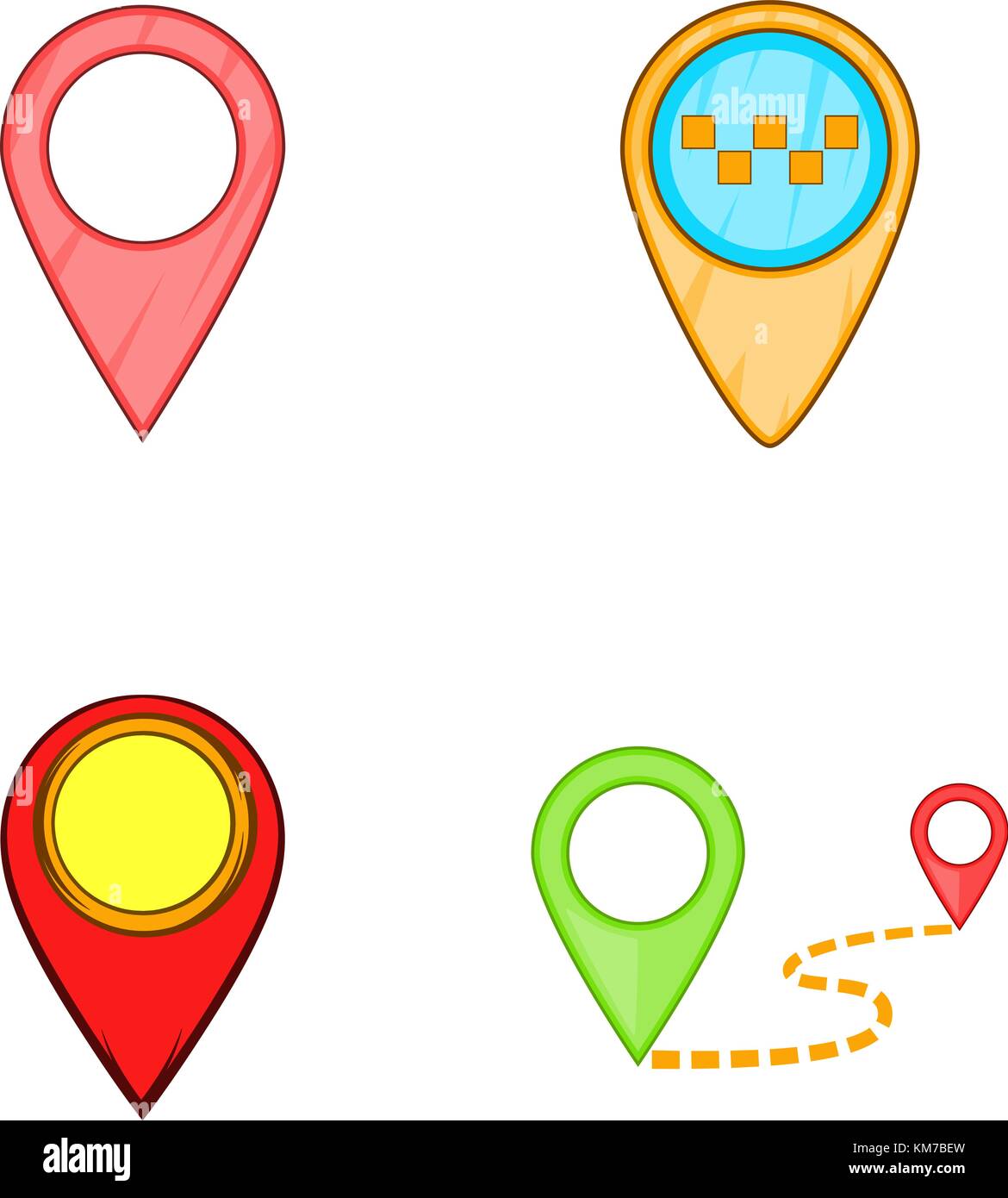 Map pin icon set, cartoon style Stock Vector Image & Art - Alamy