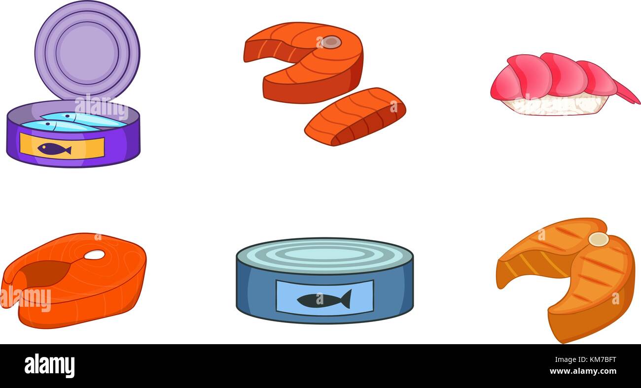 Fish food icon set, cartoon style Stock Vector Image & Art - Alamy