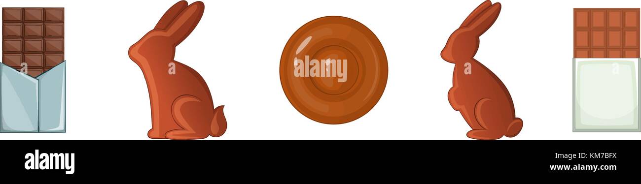 Chocolate icon set, cartoon style Stock Vector Image & Art - Alamy