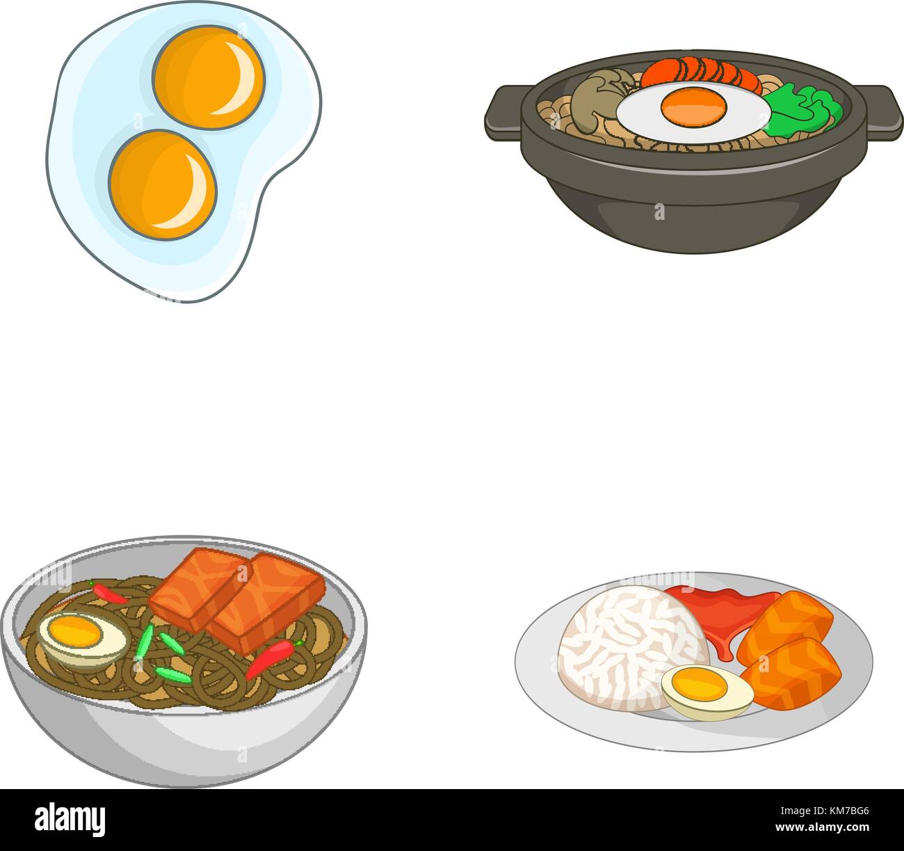 Egg food icon set, cartoon style Stock Vector Image & Art - Alamy