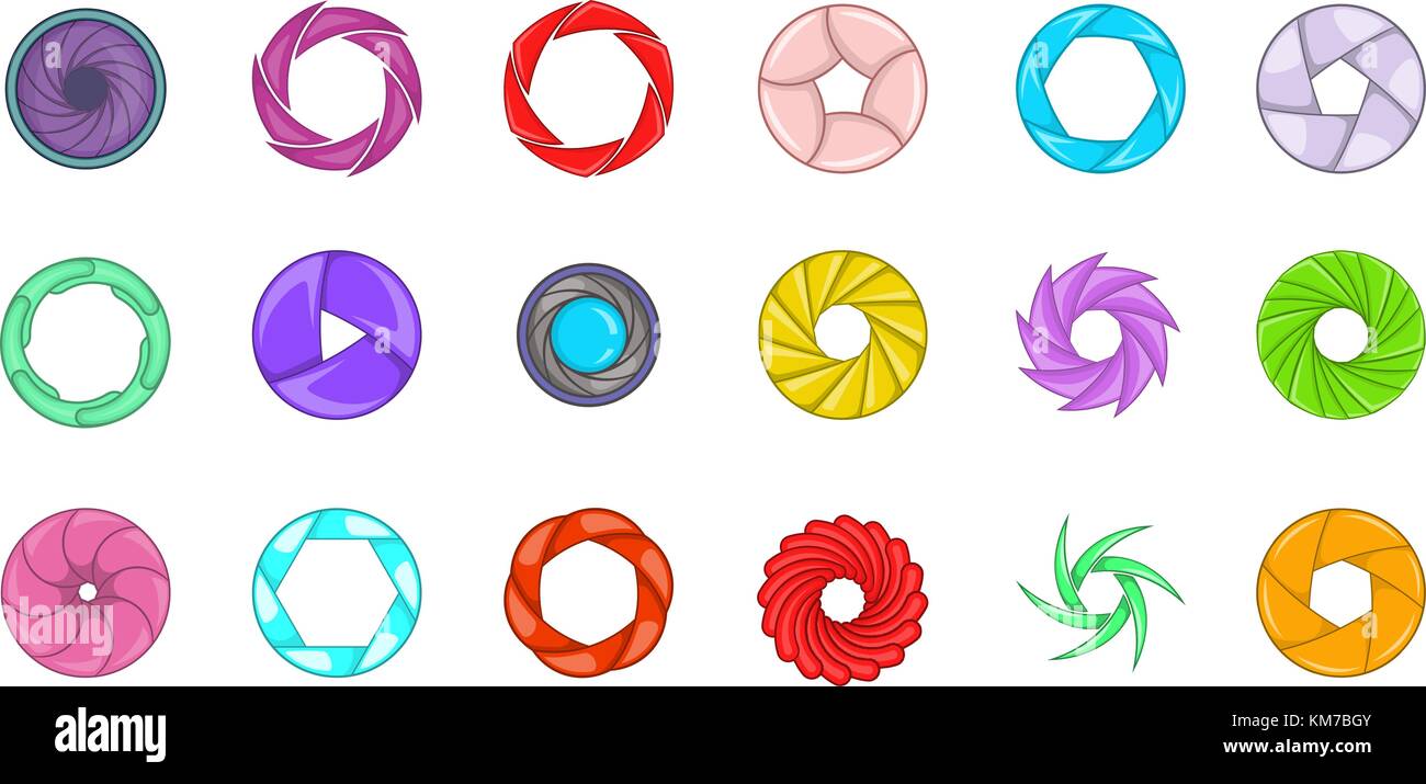 Shutter icon set, cartoon style Stock Vector Image & Art - Alamy