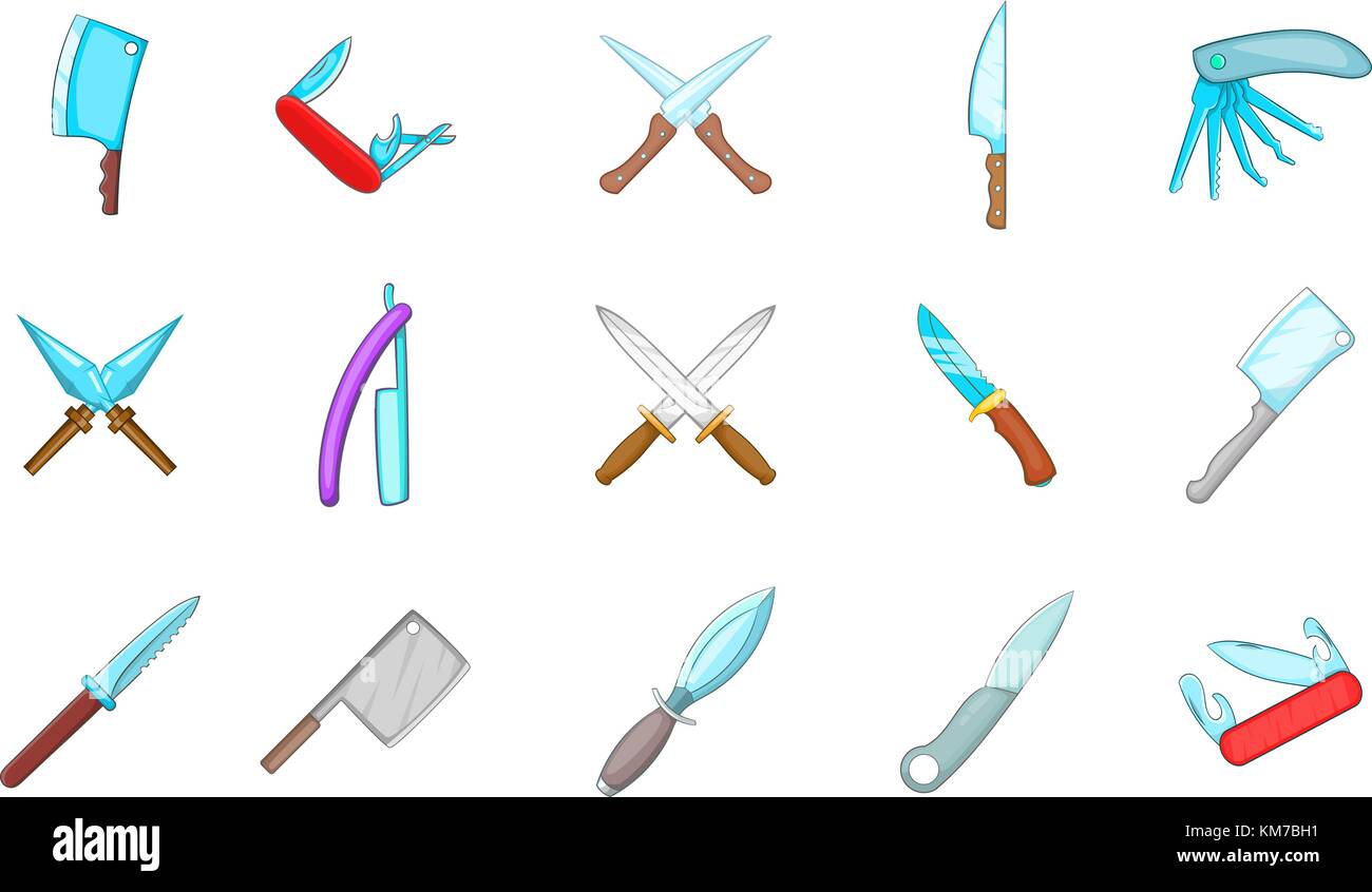 Knife icon set, cartoon style Stock Vector Image & Art - Alamy