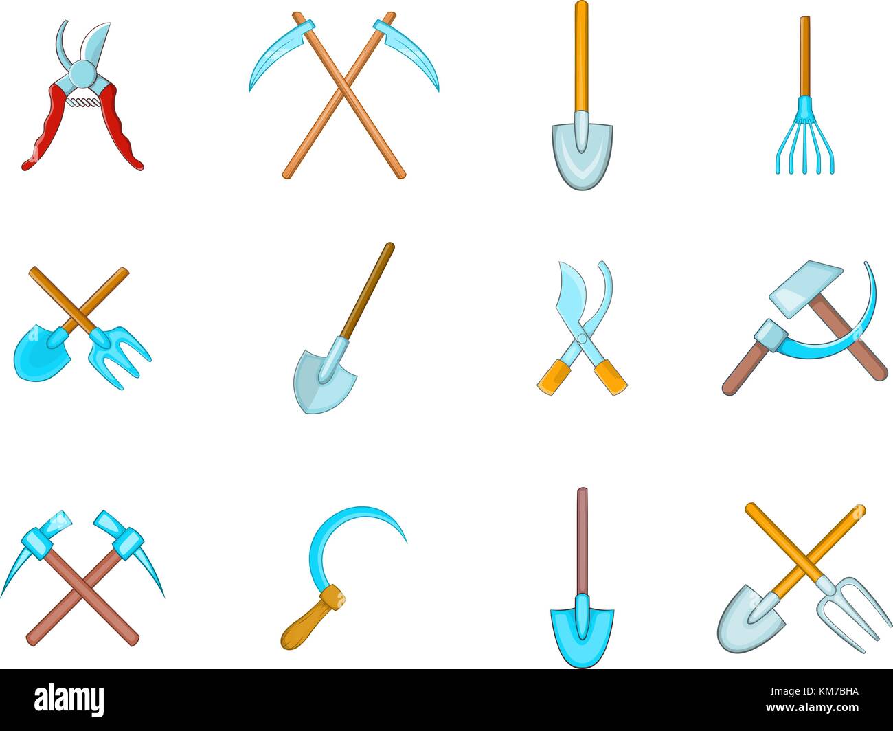 Farm tools icon set, cartoon style Stock Vector Image & Art - Alamy