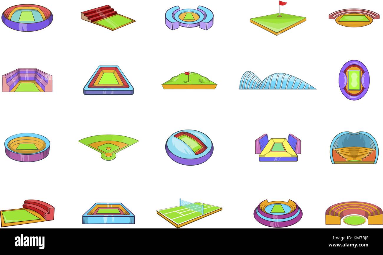 Sport arena icon set, cartoon style Stock Vector Image & Art - Alamy