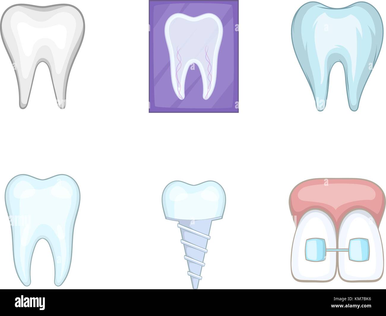 Tooth icon set, cartoon style Stock Vector Image & Art - Alamy