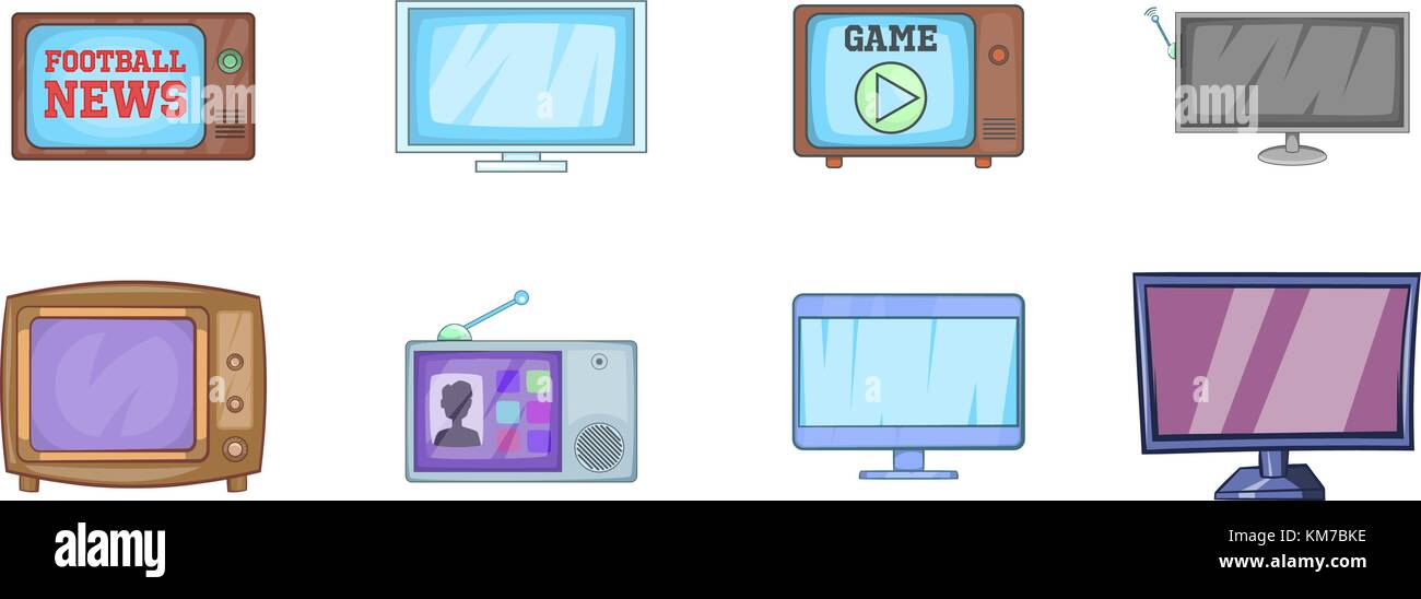 Tv icon set, cartoon style Stock Vector Image & Art - Alamy