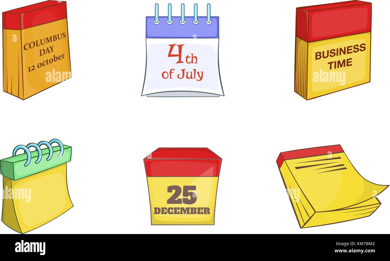 Calendar icon set, cartoon style Stock Vector Image & Art - Alamy