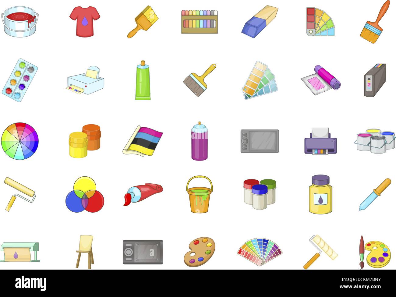 Paint icon set, cartoon style Stock Vector Image & Art - Alamy