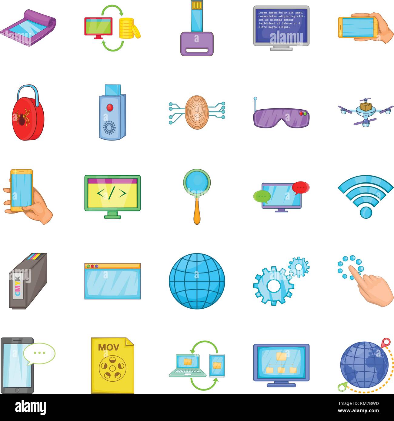 Compact device icons set, cartoon style Stock Vector Image & Art - Alamy