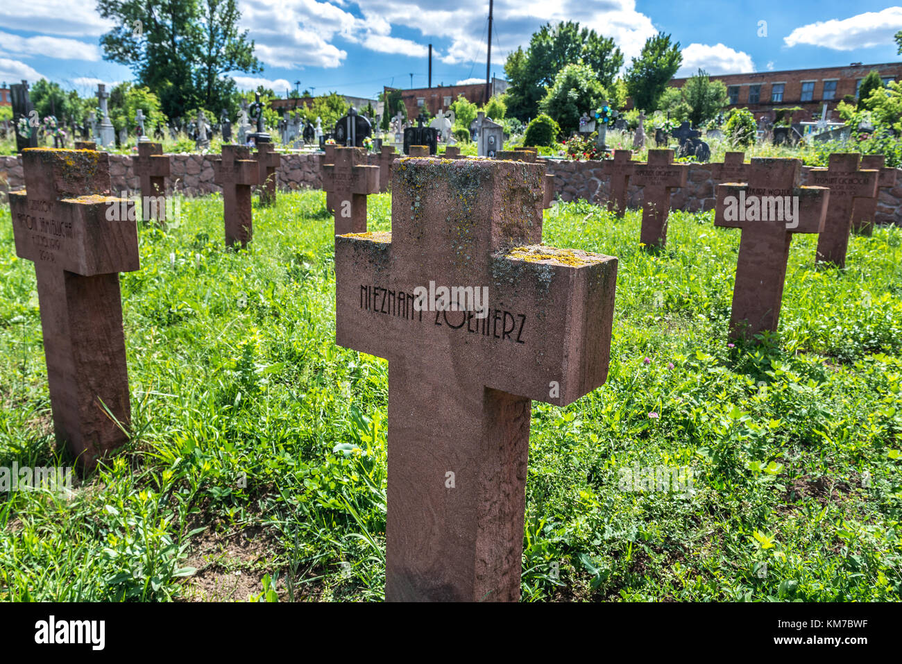 Graves of Polish soldiers killed during Polish–Soviet War on a cemetery ...
