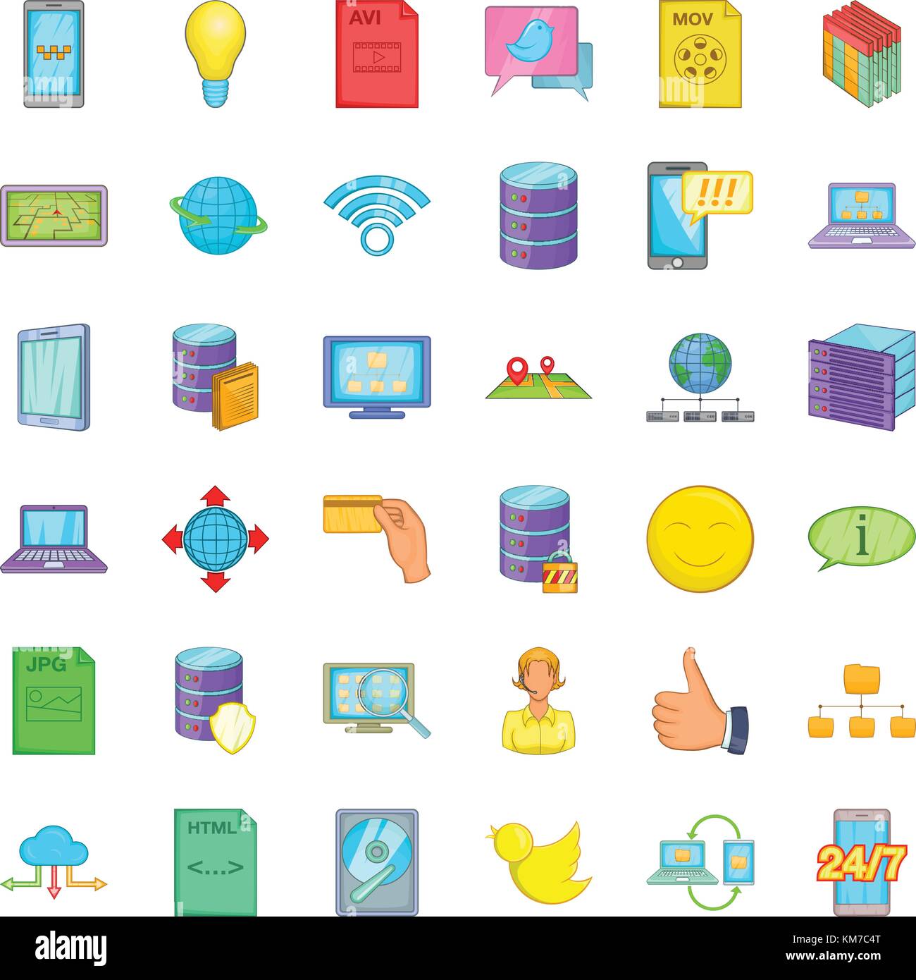 Computer internet icons set, cartoon style Stock Vector Image & Art - Alamy