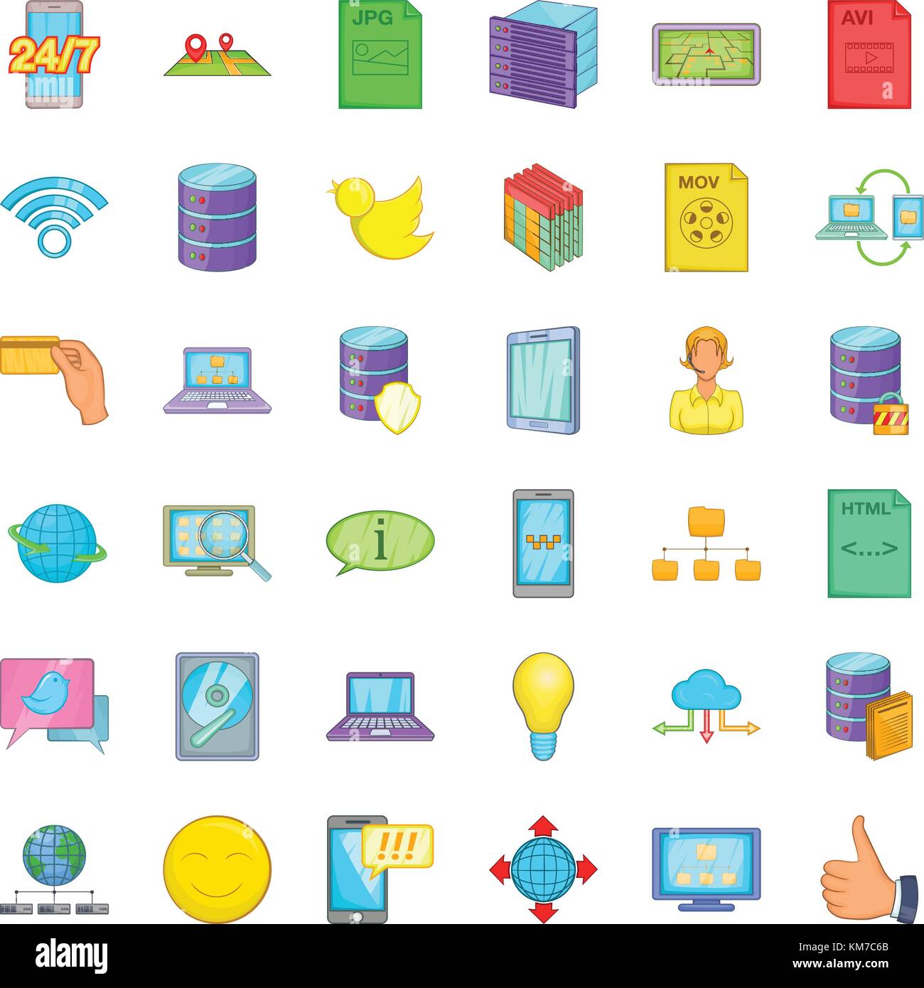 Web icons set, cartoon style Stock Vector Image & Art - Alamy