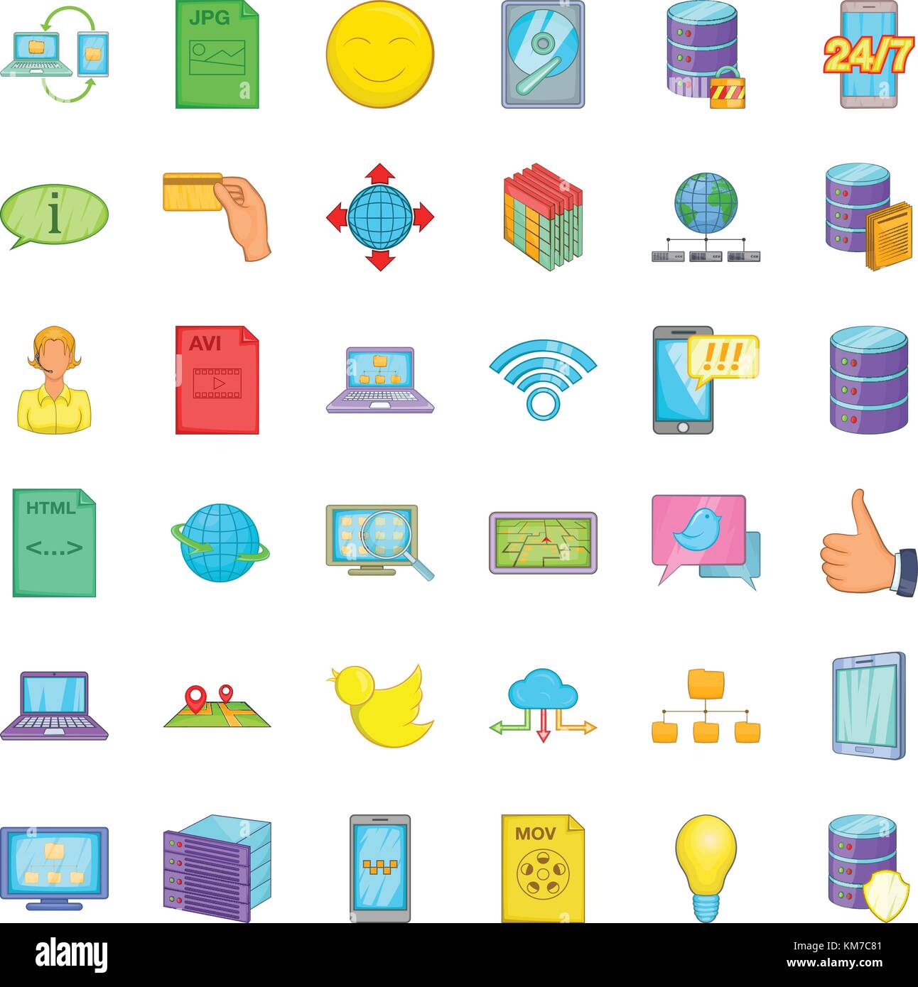 Information icons set, cartoon style Stock Vector Image & Art - Alamy