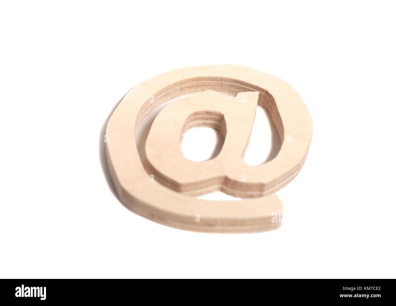 Wooden email sign isolated on white background Stock Photo - Alamy