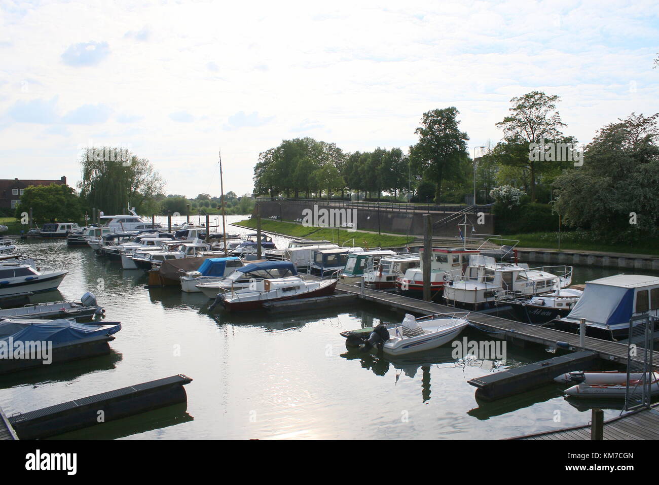 Vispoorthaven (Fish Gate Harbour) along the IJssel river, city of ...