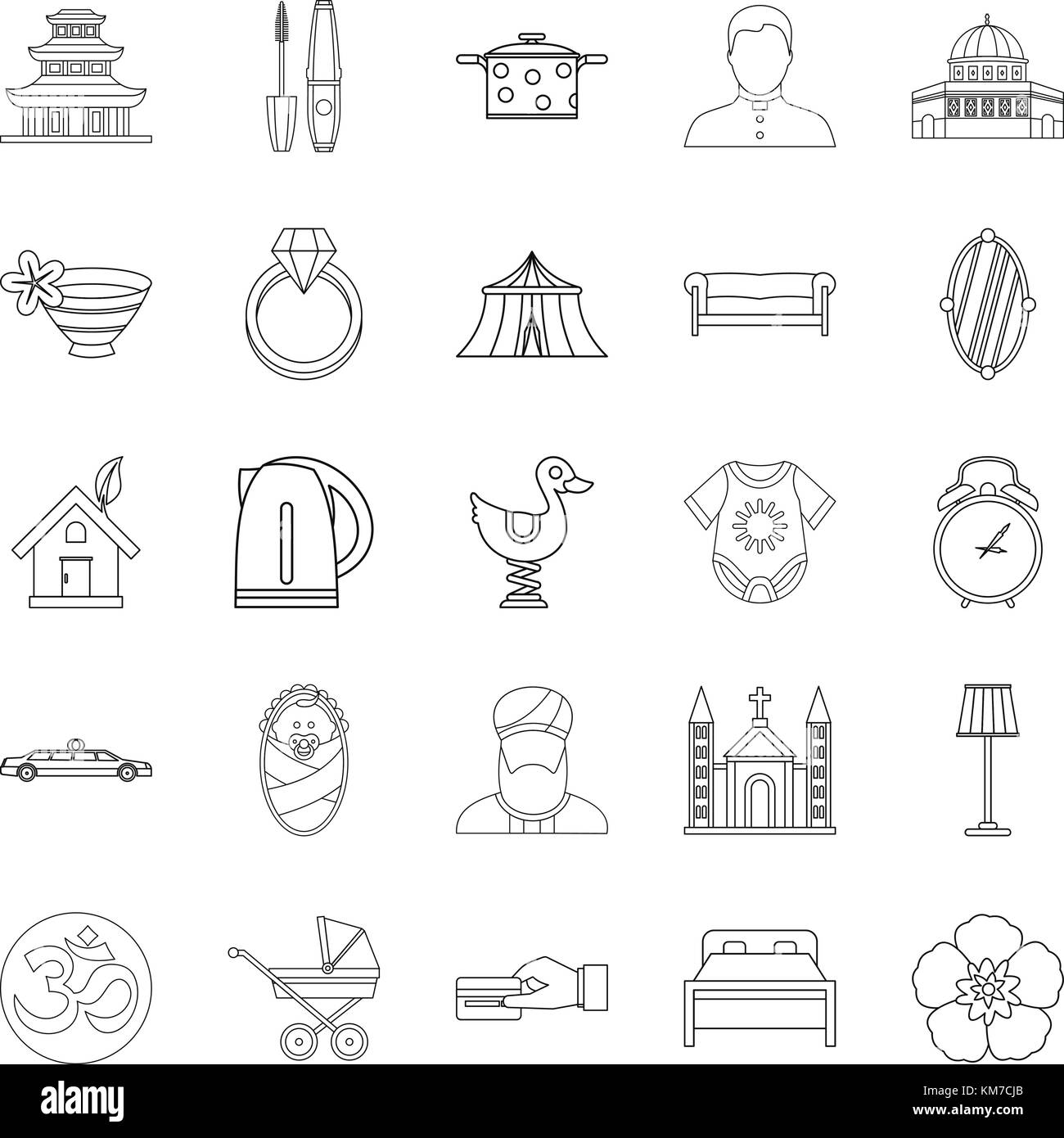 Conjugal icons set, outline style Stock Vector Image & Art - Alamy