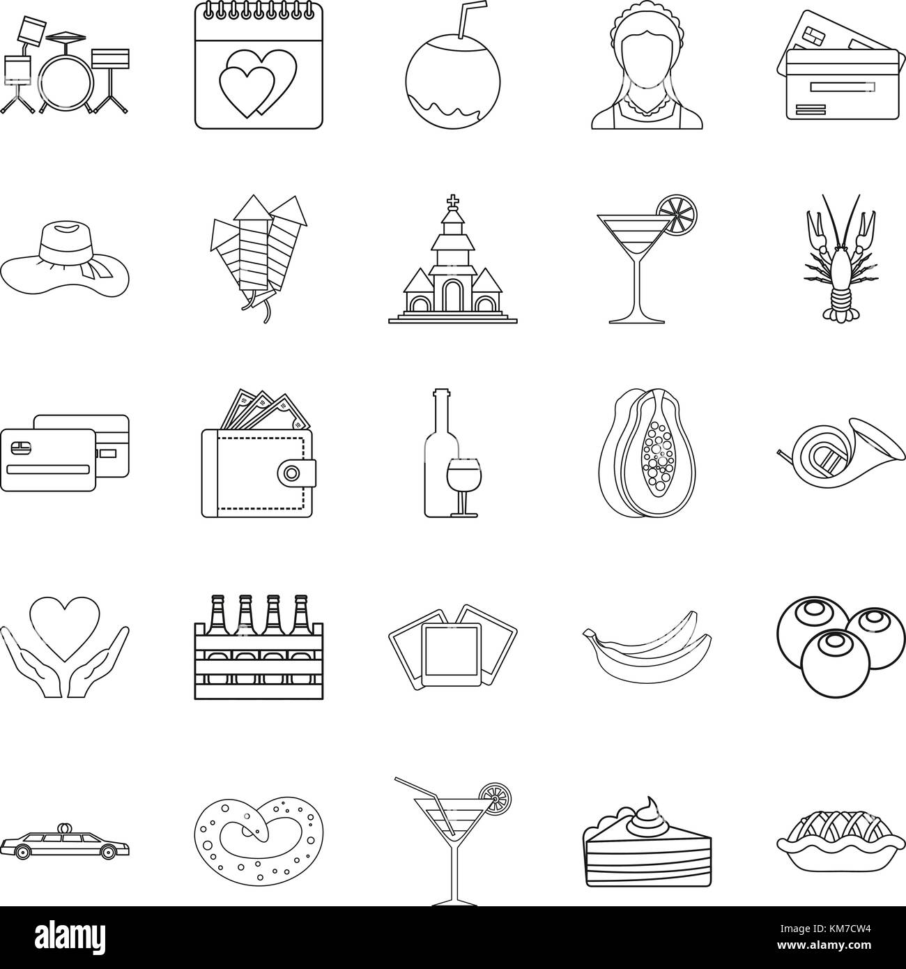 Stag party icons set, outline style Stock Vector Image & Art - Alamy