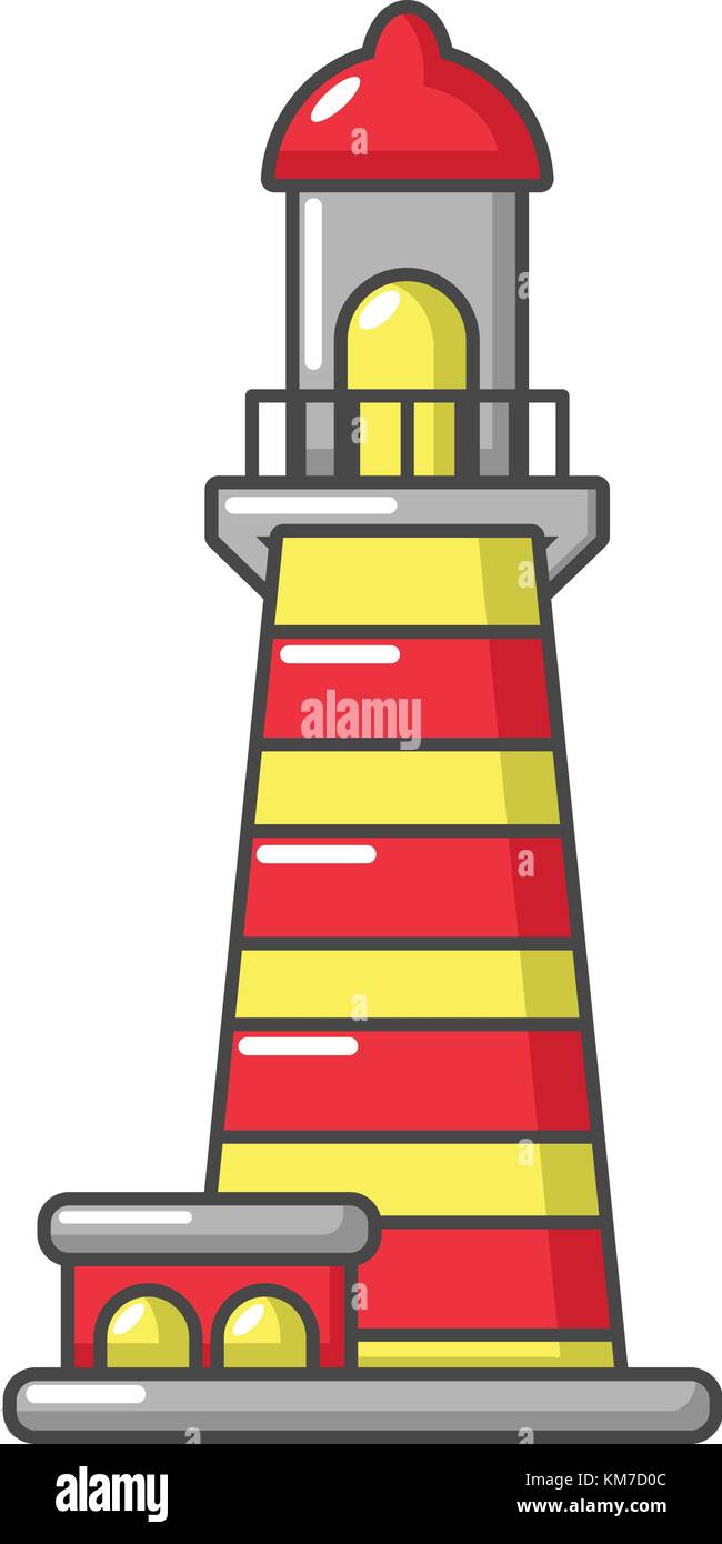 Striped lighthouse icon, cartoon style Stock Vector Image & Art - Alamy