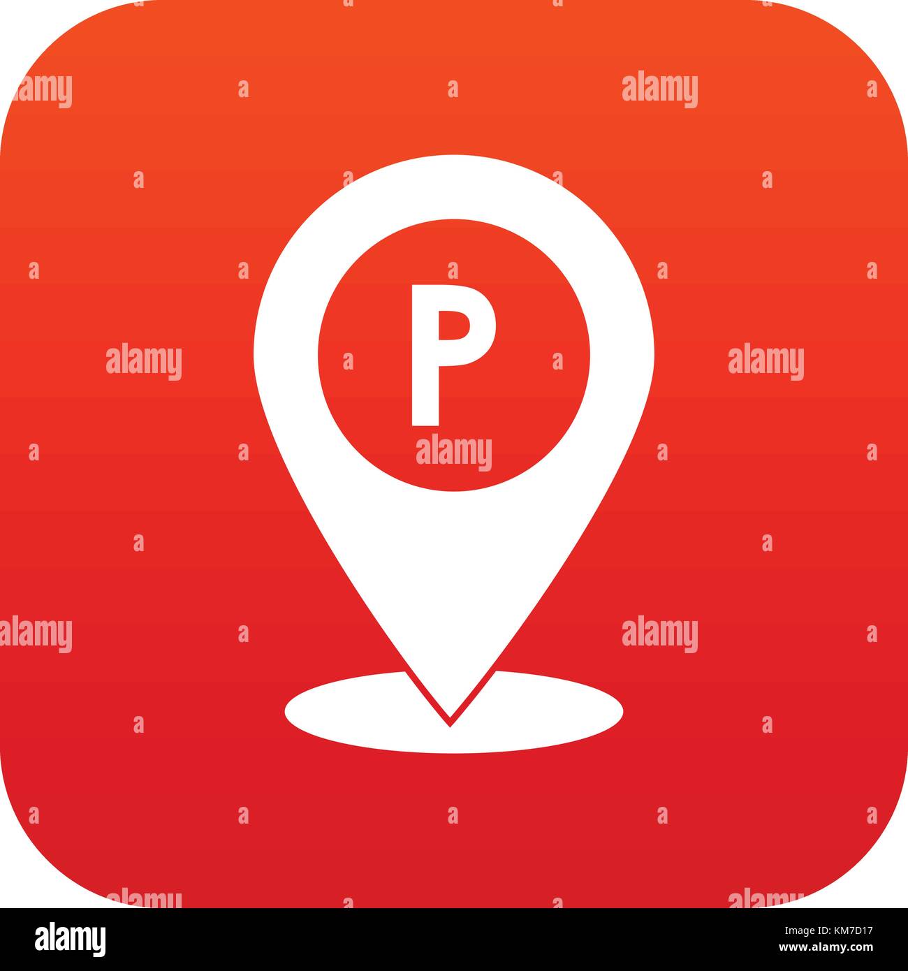 Map pointer with car parking sign icon digital red Stock Vector Image ...