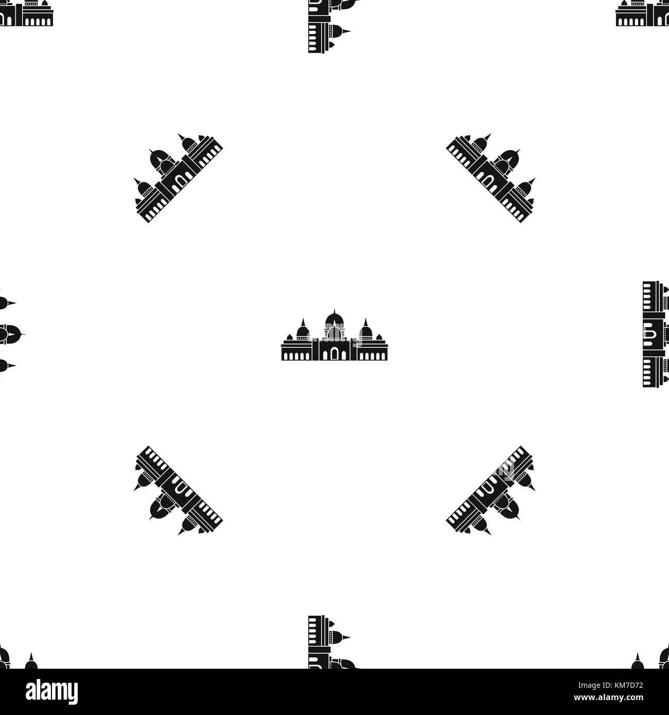 Sheikh Zayed Grand Mosque, UAE pattern seamless black Stock Vector ...