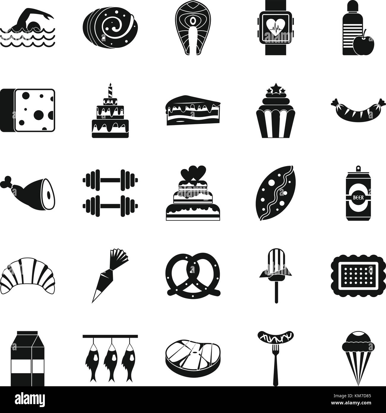 Calorie icons set, simple style Stock Vector Image & Art - Alamy