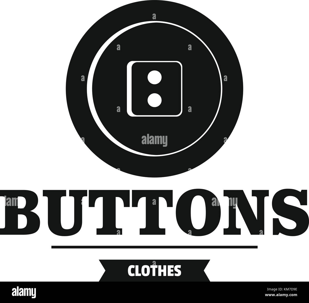 Clothes button textile logo, simple black style Stock Vector Image ...