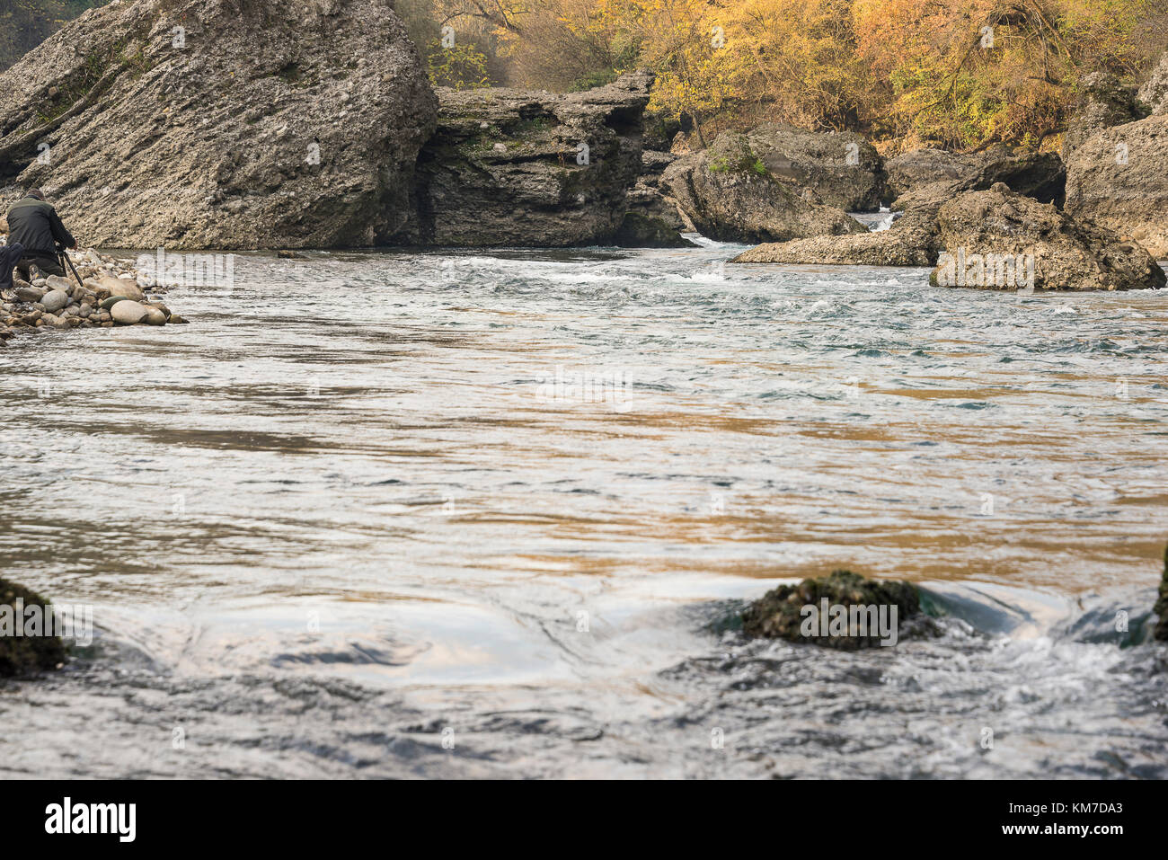views of River Adda from a rocky beach Stock Photo - Alamy