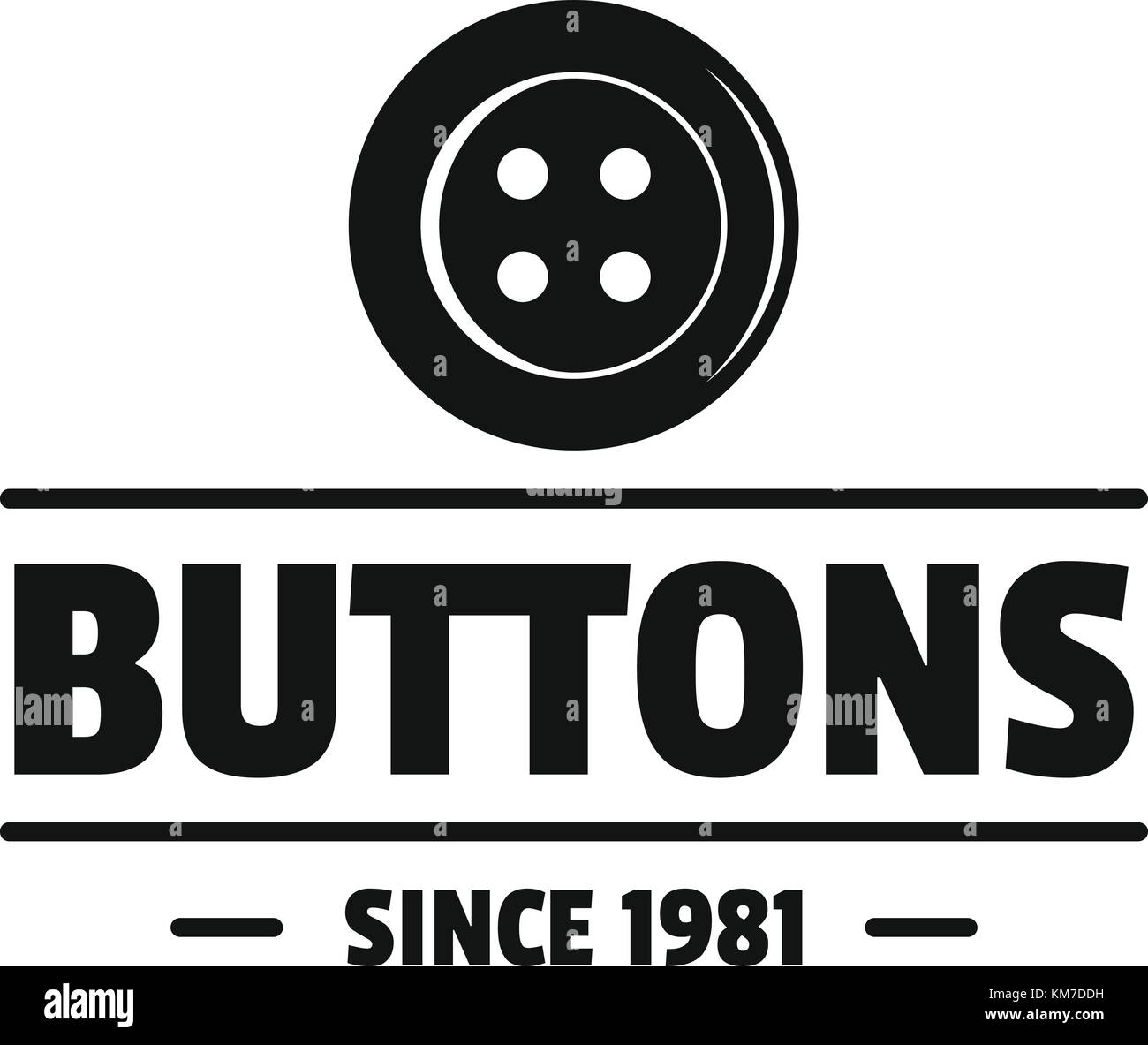 Clothes button dressmaking logo, simple black style Stock Vector Image ...
