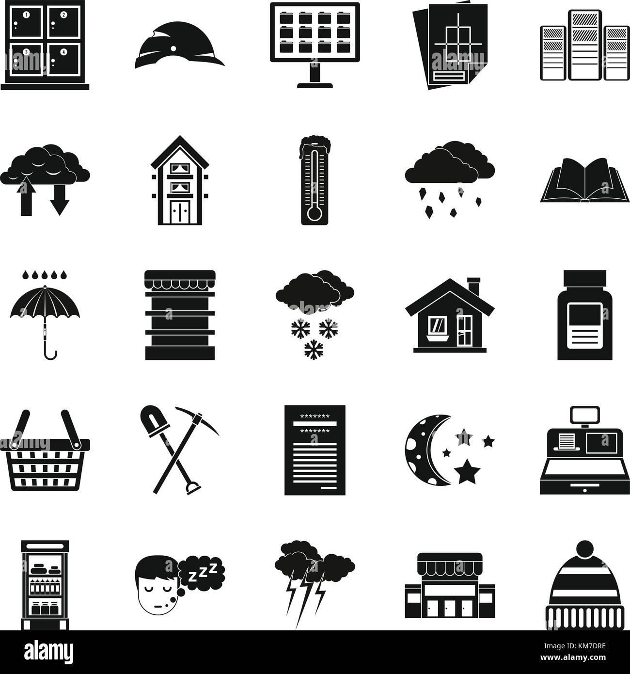 Warm house icons set, simple style Stock Vector Image & Art - Alamy