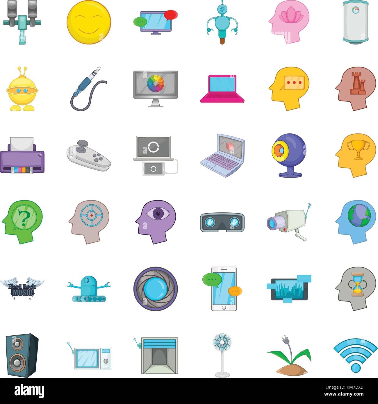 Phone icons set, cartoon style Stock Vector Image & Art - Alamy