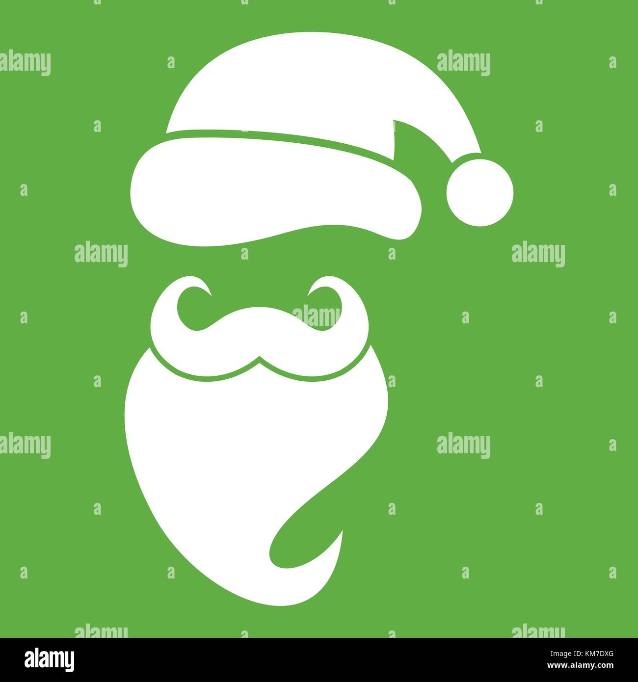 Santa hat, mustache and beard, simple style Stock Vector Image & Art ...