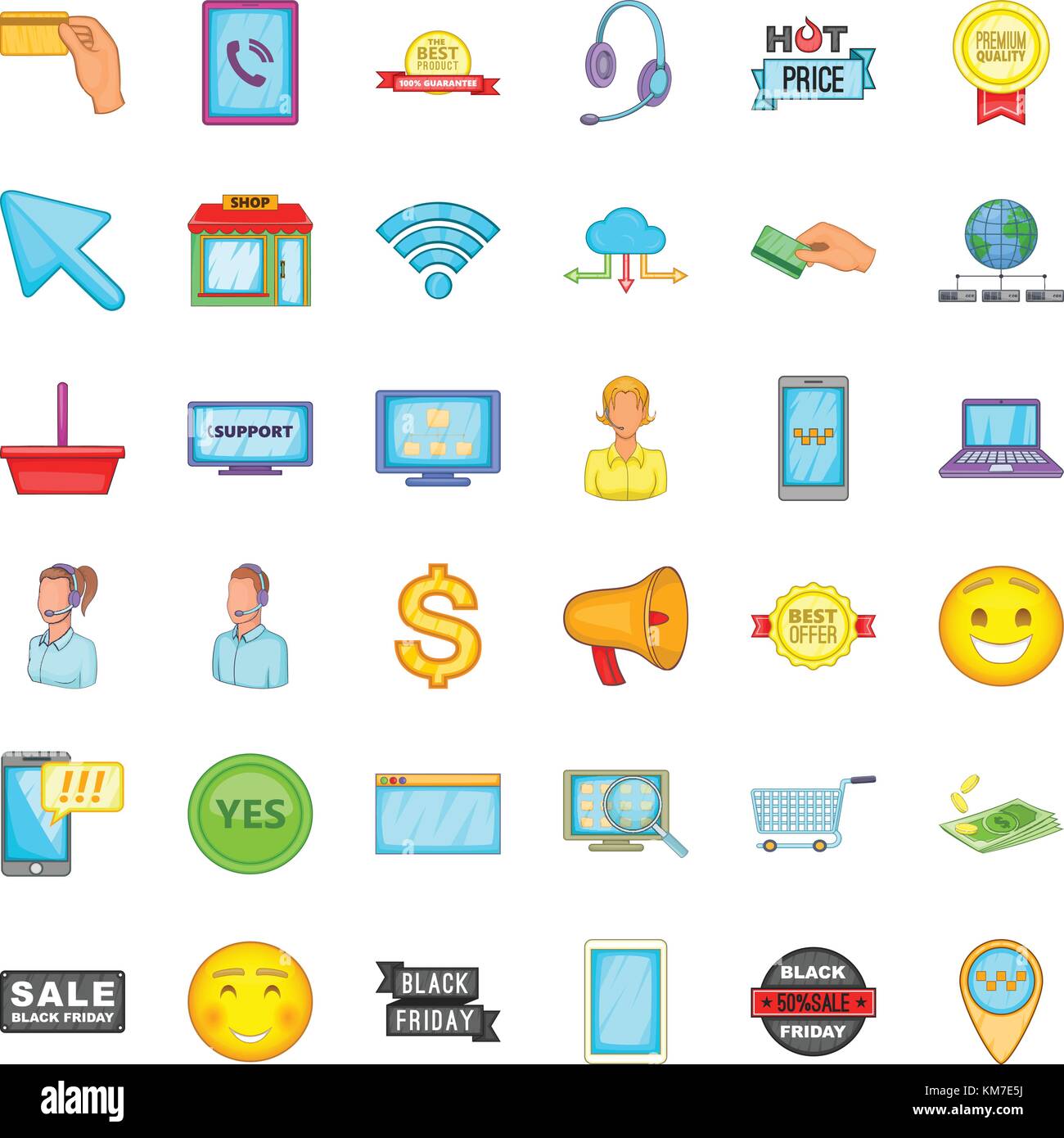 Internet operator icons set, cartoon style Stock Vector Image & Art - Alamy
