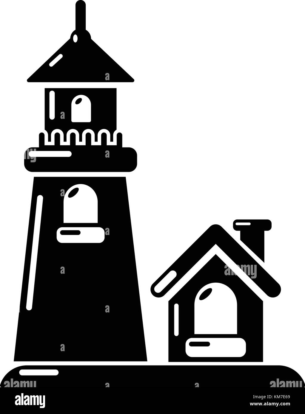 Tower and house icon, simple style Stock Vector Image & Art - Alamy
