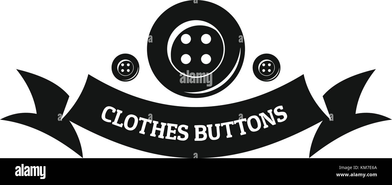 Clothes button fabric logo, simple black style Stock Vector Image & Art ...