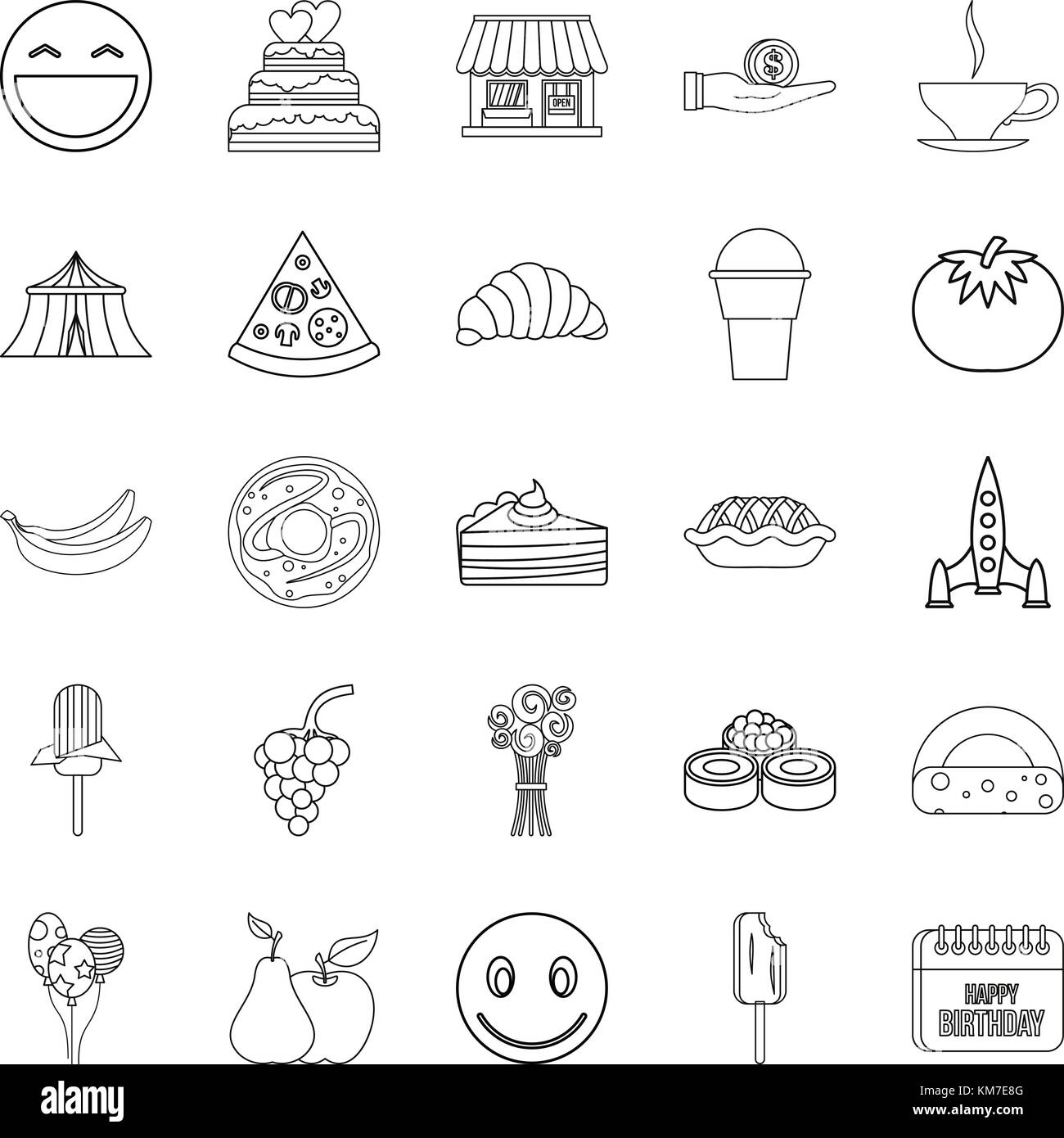 Confectionery icons set, outline style Stock Vector Image & Art - Alamy
