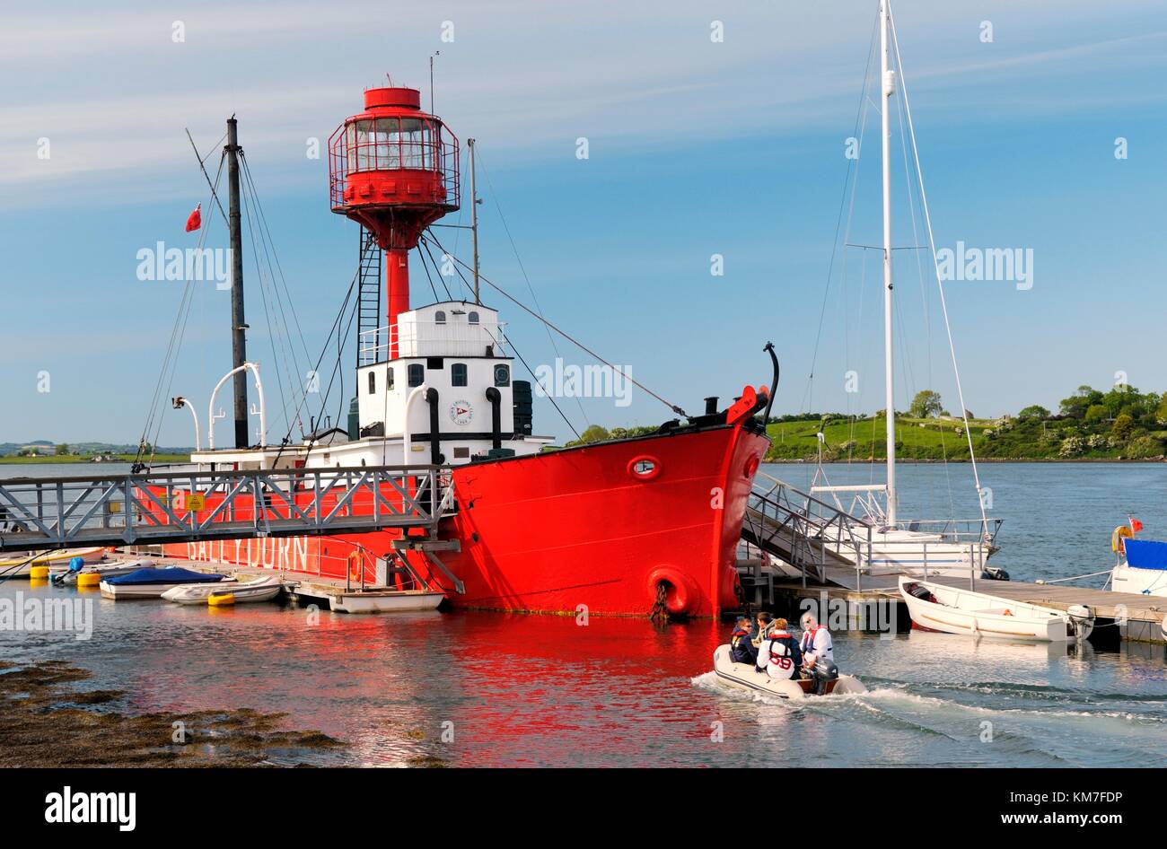 Strangford Lough, at Killinchy, Co. Down, Ireland. Lightship Petrel now ...