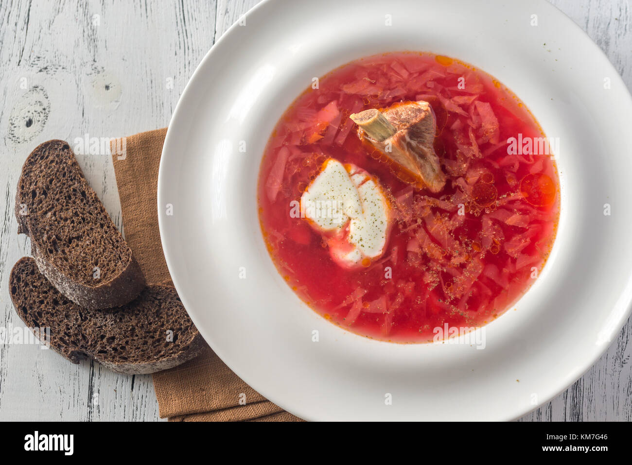 Borsch - Ukrainian traditional beetroot soup Stock Photo - Alamy