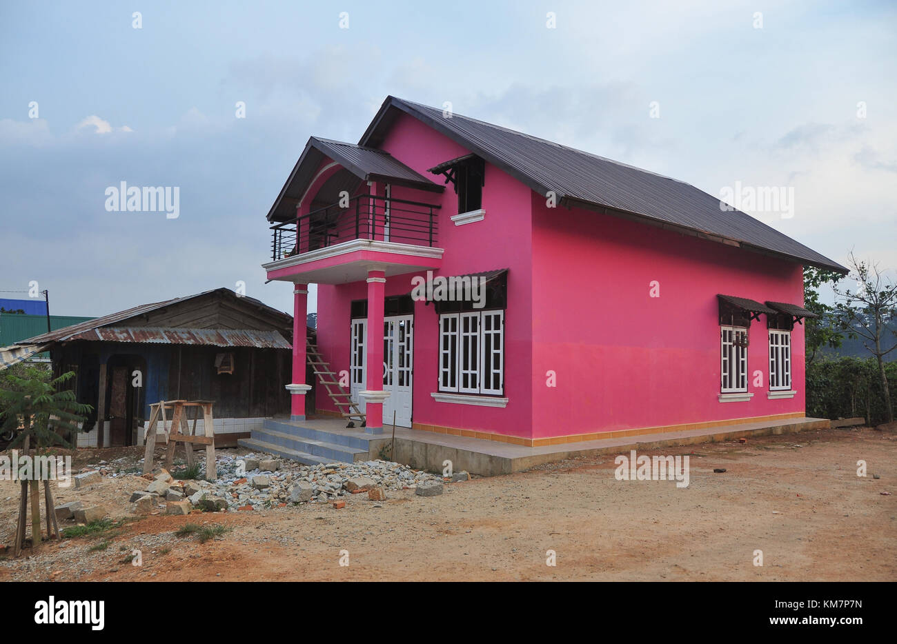 Dalat, Vietnam - Apr 5, 2013. A rural house at Ta Nung village in Dalat ...