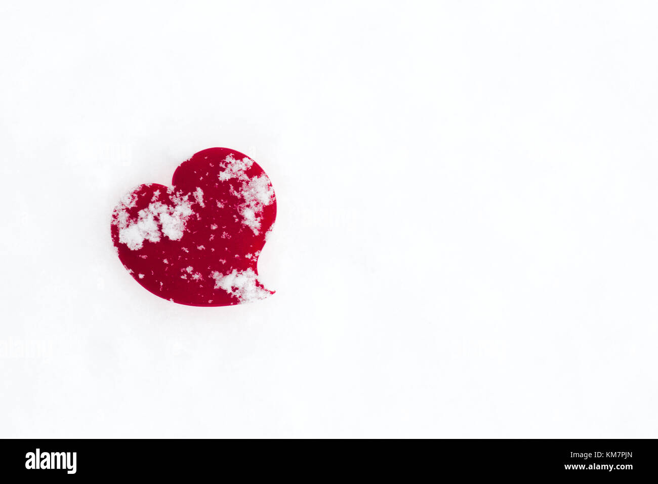 Freeze Red heart in white snow background, Love freeze concept Stock ...