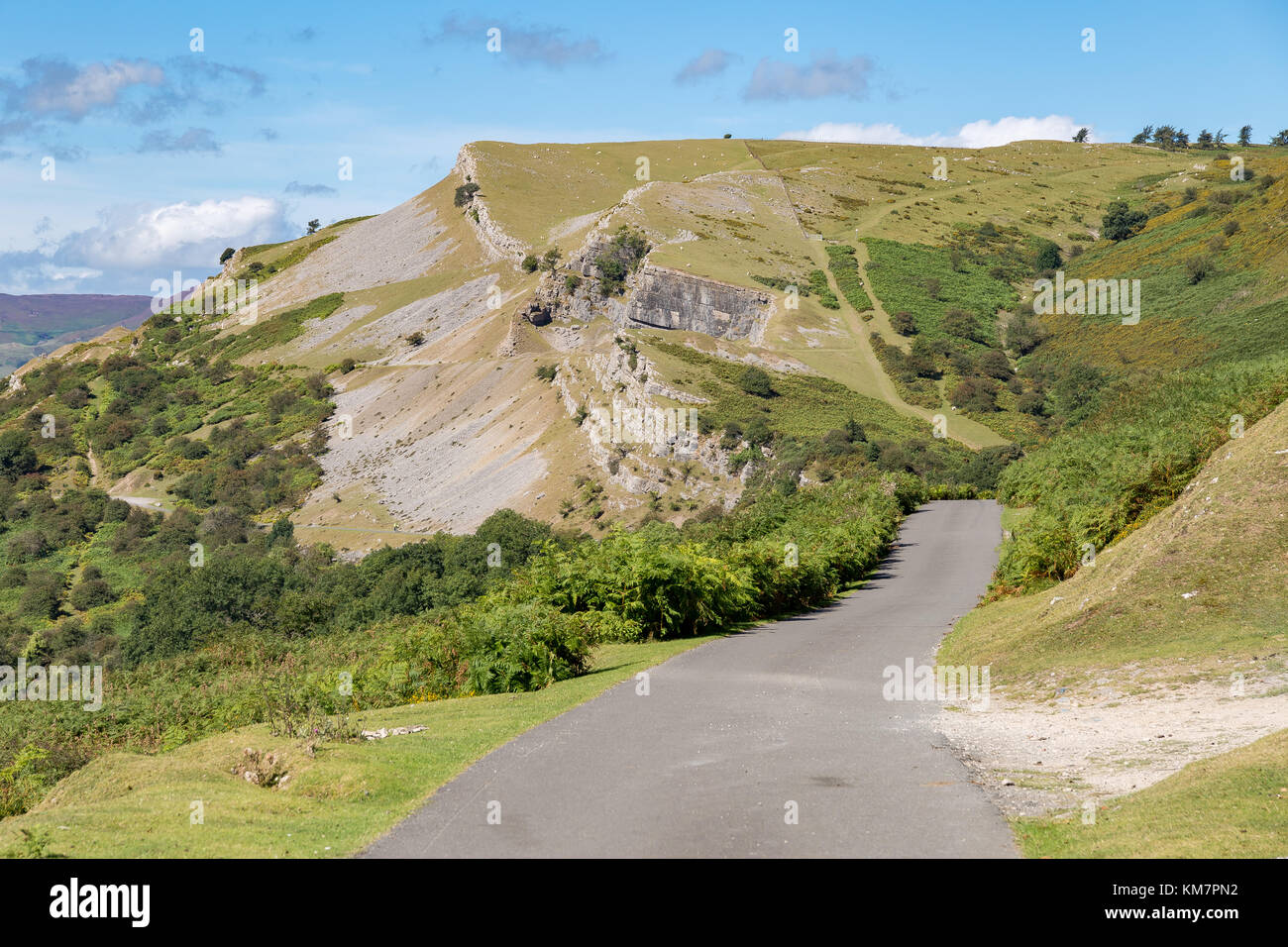 Driving on the Panorama Walk, near Llangollen, Denbigshire, Wales, UK ...