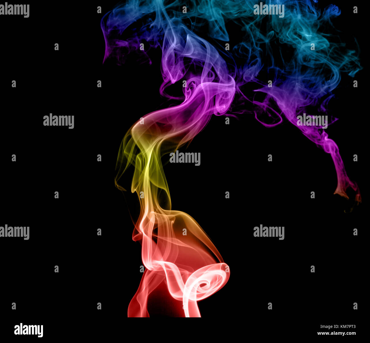Abstract multicolored smoke on a dark background Stock Photo - Alamy