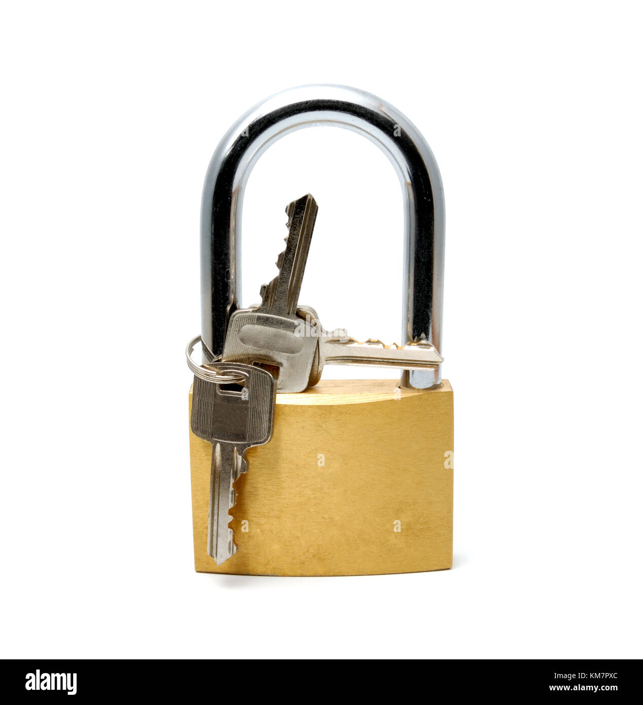 Padlock with the long handle on a white background Stock Photo - Alamy