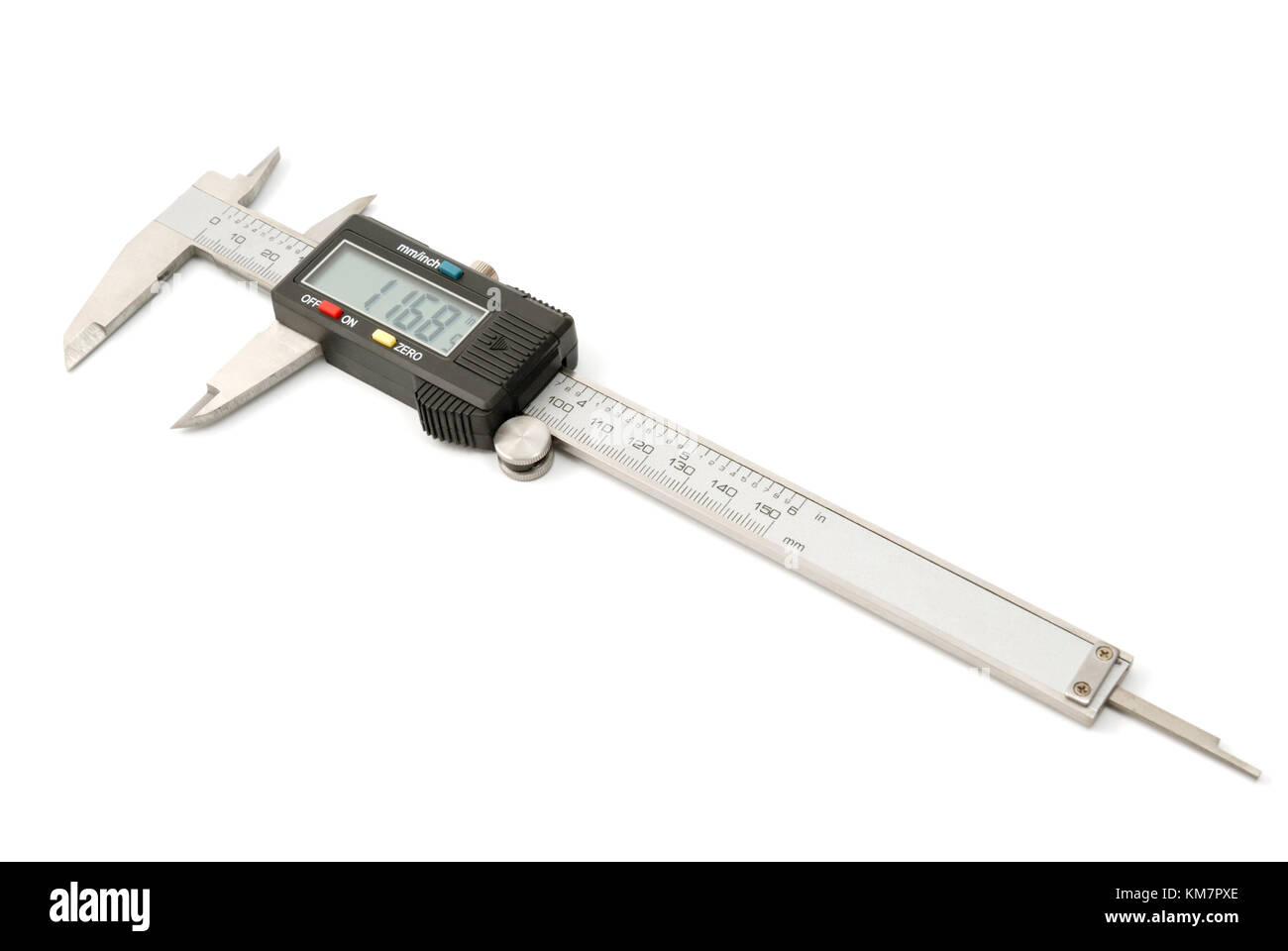 Tools collection - electronic digital caliper isolated on white ...